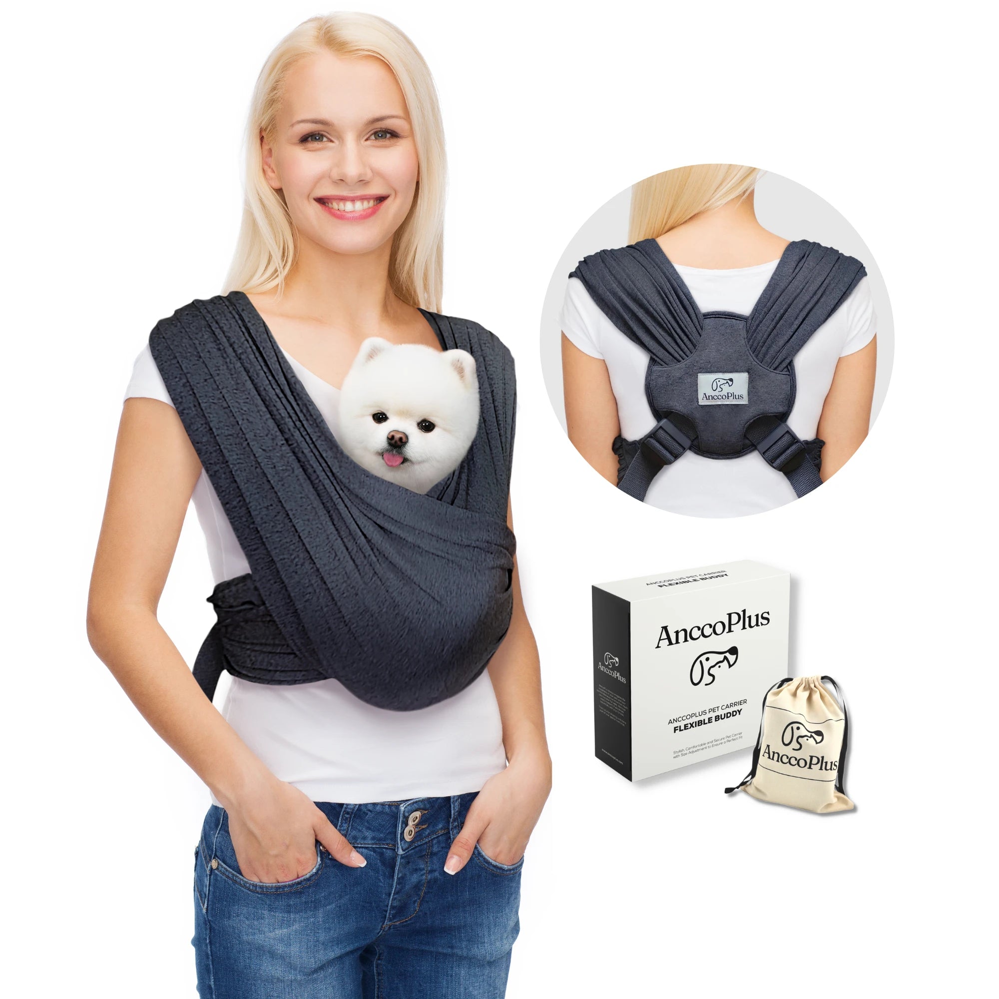 Adjustable Dog Carrier Sling - Hands-Free, Safe & Reduce Back Pain